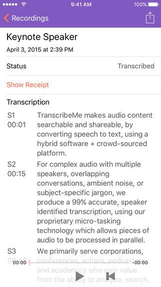 Mobile Transcription App - TranscribeMe