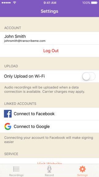 Mobile Transcription App - TranscribeMe