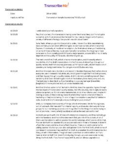 Sample Transcripts - TranscribeMe